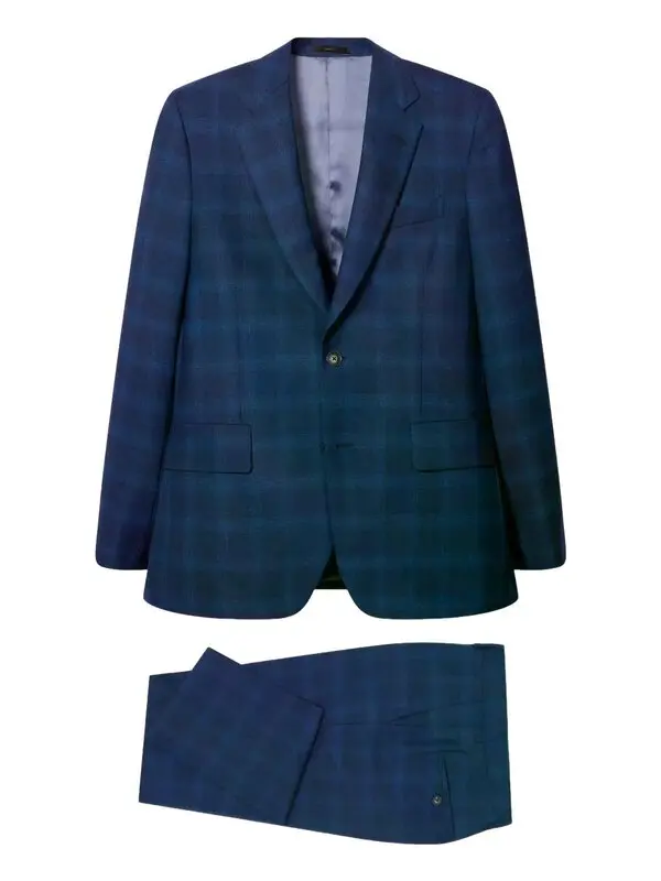Paul Smith The Brierley Check Wool Suit - Blue