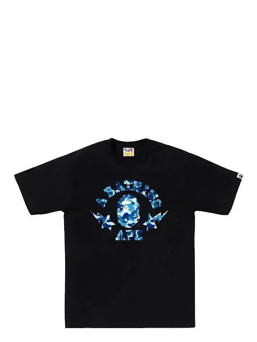 A BATHING APE Abc Camo Sta College Tee Shirt - Black/blue