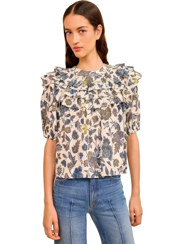 Ulla Johnson Mira Puff Sleeve Top - Porcelain
