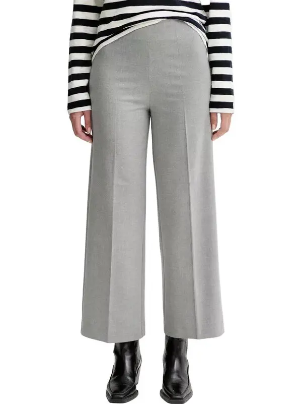 Marc O'polo Back-pocket Trousers With Pressed Crease - Grey
