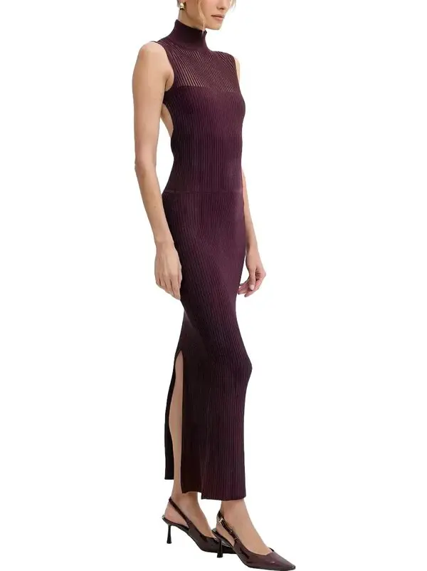 Patrizia Pepe Open-back Ribbed Midi Dress - Red