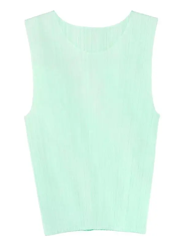 Issey Miyake Monthly Colors: May Pleated Sleeveless Top - Green