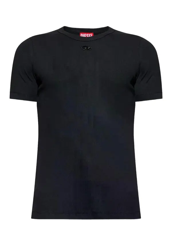 DIESEL® Logo-detail Ribbed T-shirt - Black