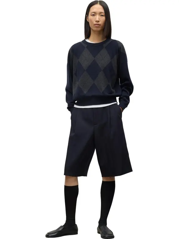 Johnstons Of Elgin Clan Argyle Cashmere Jumper - Navy