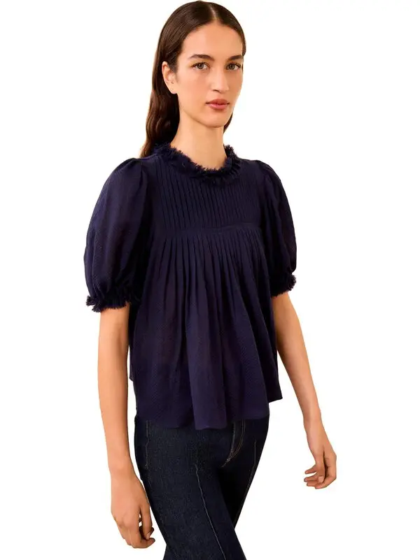 Ulla Johnson Karlyn Puff Sleeve Top - Midnight