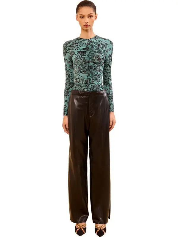 Ulla Johnson Tullia Nappa Leather Trouser - Mahogany