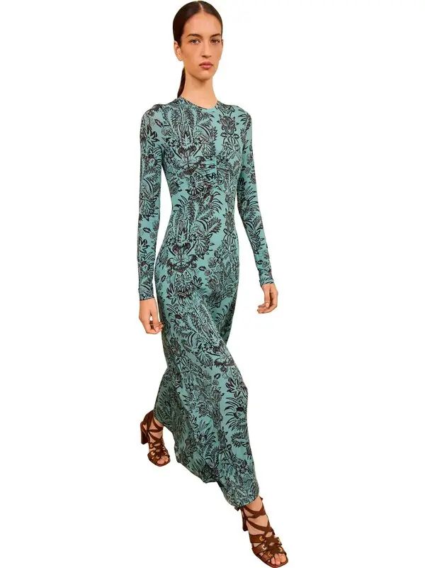 Ulla Johnson Naia Long Sleeve Dress - Ocean Flora