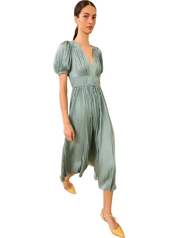 Ulla Johnson Audra Puff Sleeve Midi Dress - Sea Glass