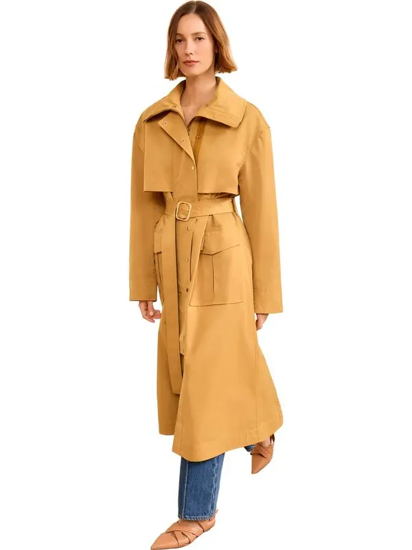 Ulla Johnson Adara Hooded Trench Coat - Almond