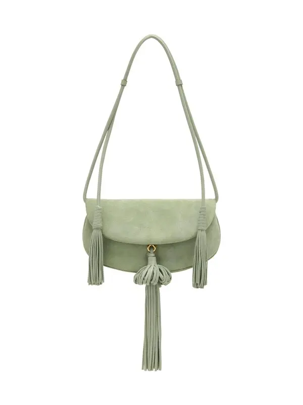 Ulla Johnson Paloma Tassel Flap Bag - Sea Glass
