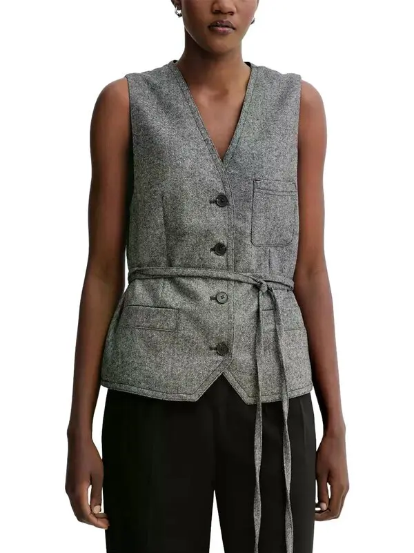Marc O'polo Button Belted Waistcoat - Grey