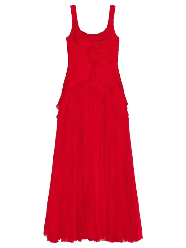 Carolina Herrera Gathered Bodice Gown - Scarlet