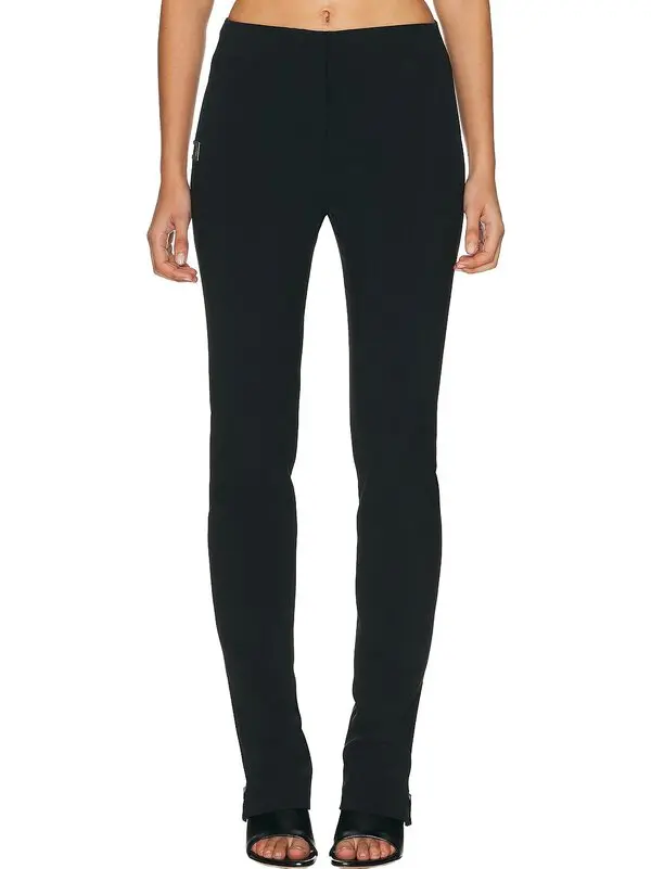 HAELO Brace Waist Slim Trousers - Black