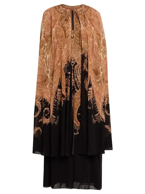 Zimmermann Hypnotic Cape Maxi Dress - Black Paisley