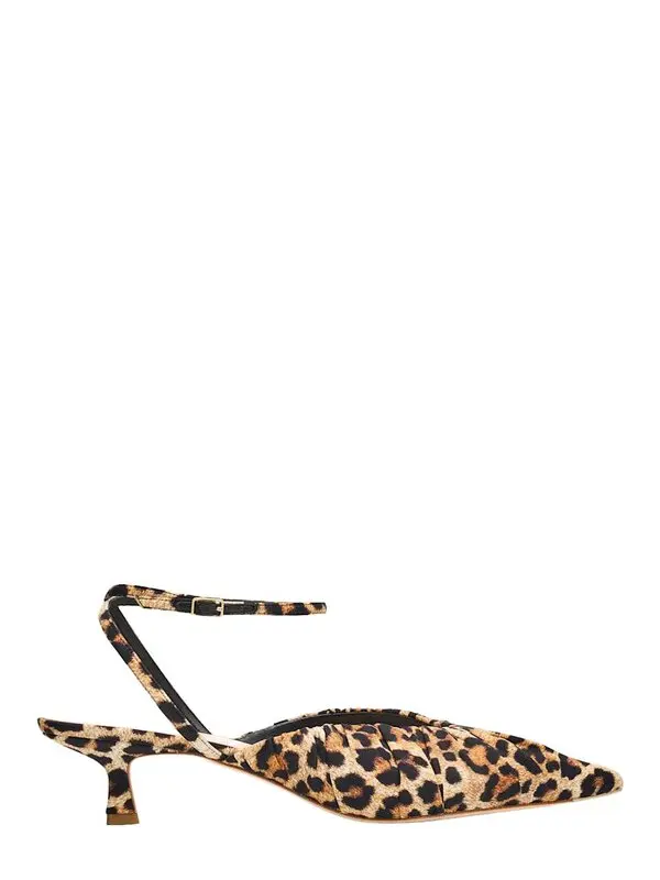 LOEFFLER RANDALL 50mm Rio Jersey Kitten-heel Pumps - Leopard