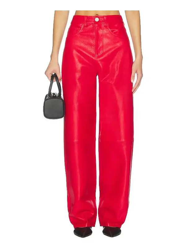 RÓHE Baggy Leather Trouser - Red