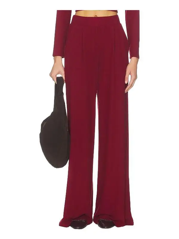 LESET Lauren Pleated Pocket Pant - Red