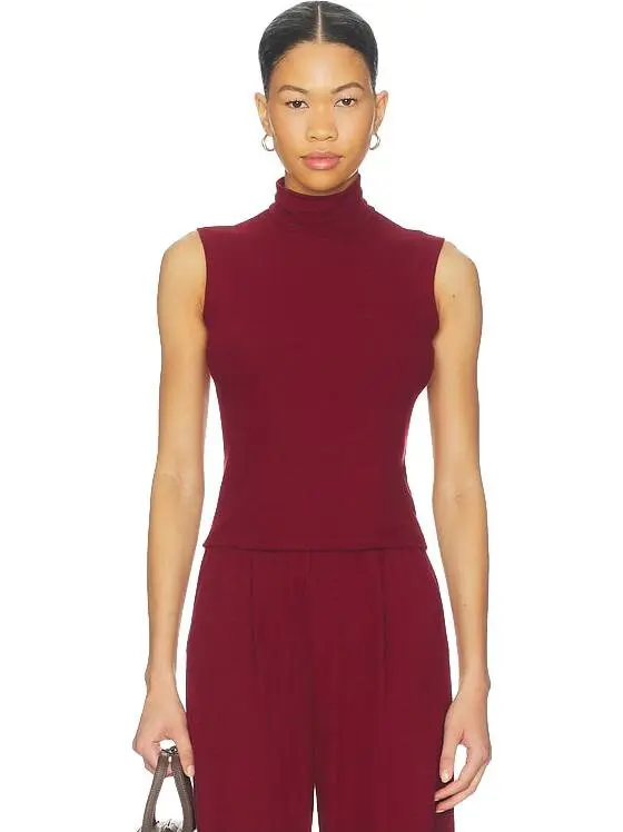 LESET Lauren Sleeveless Turtleneck - Red