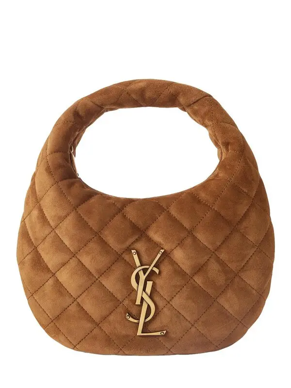 Saint Laurent Icarino Baby Suede Shoulder Bag - Brown