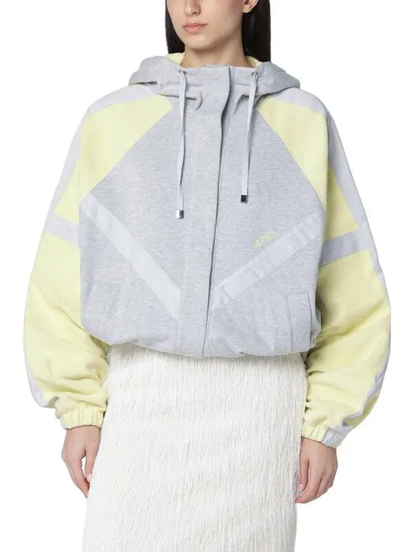 Attico Color-block Bomber Sweatshirt - Grey