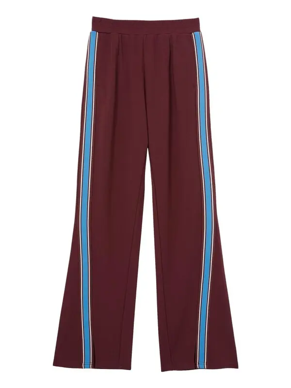 The Upside Side-stripe Flared Trousers - Dark Red