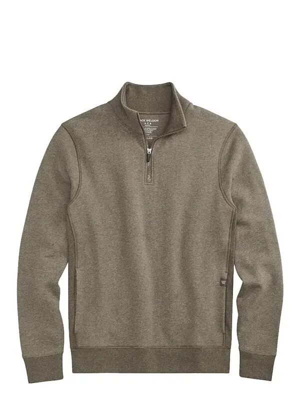 Mack Weldon Ace Relaxed Fit Quarter Zip Sweater - Sage Heather