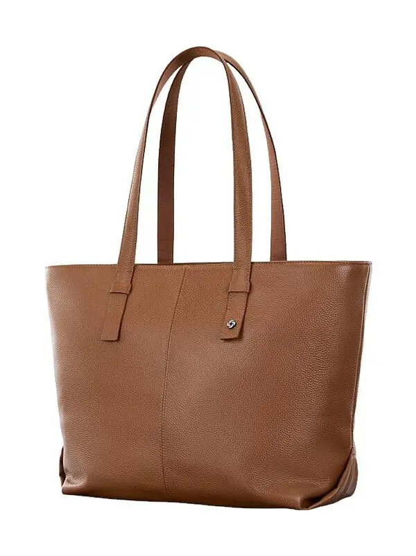 SAMSONITE Leather Tote - Cognac