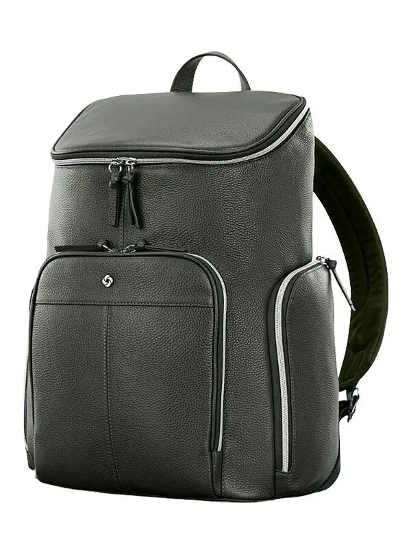 SAMSONITE Leather Deluxe Backpack - Olive