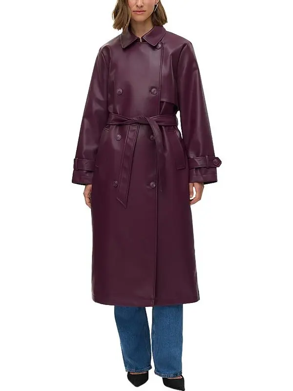 Vero Moda Long Coated Trench Coat - Wine