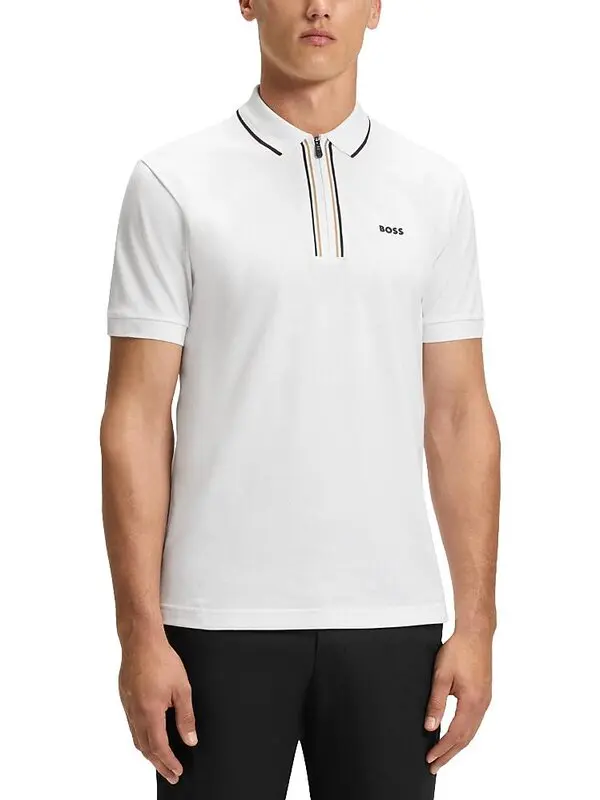 BOSS Philix Slim Fit Short Sleeve Polo Shirt - White