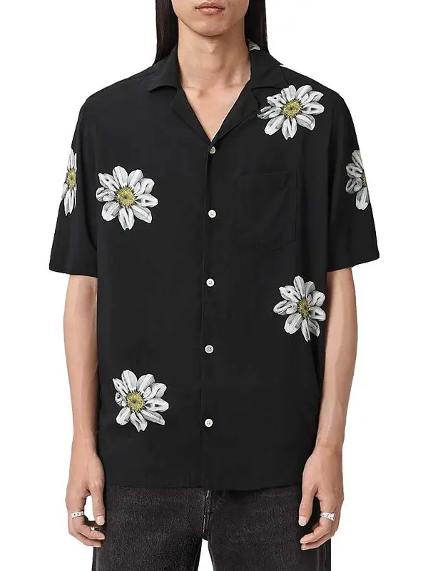 ALLSAINTS Petal Graphic Shirt - Jet Black