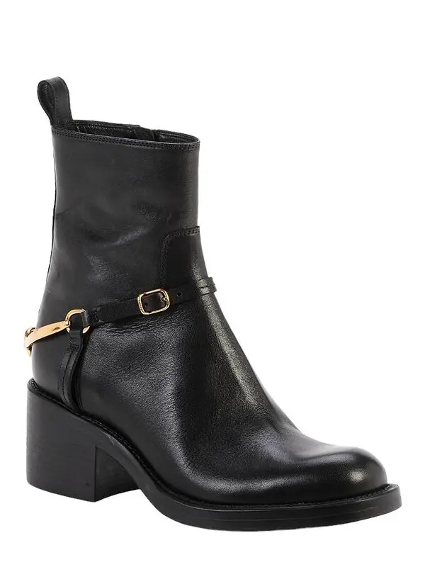Chloé Dakota Ankle Boots With Equestrian Straps - Black