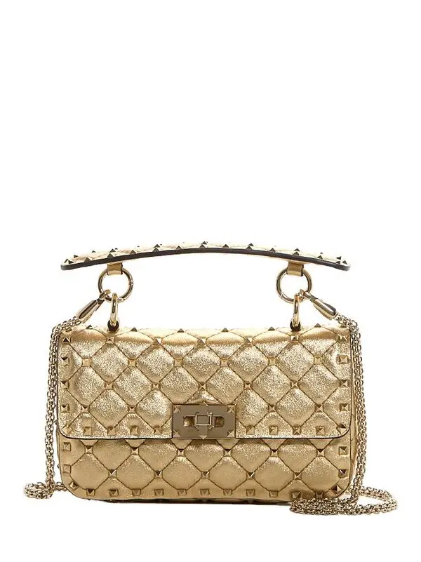 Valentino Garavani Rockstud Convertible Top Handle Bag - Gold