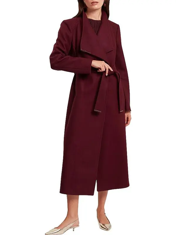 Ted Baker London Rosell Wool Blend Wrap Coat - Oxblood