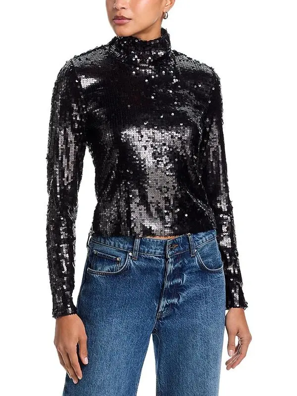 Rag & Bone Lucy Sequin Top - Black