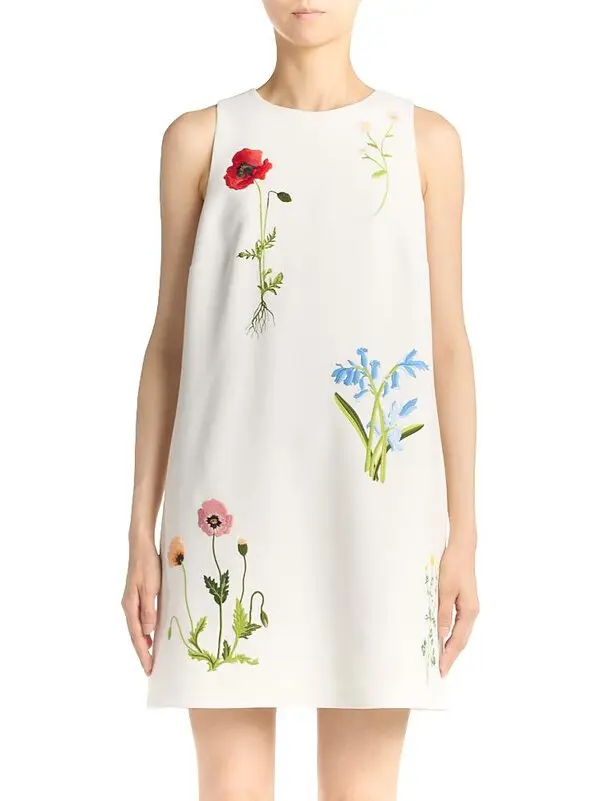 Stella McCartney Embroidered Mini Dress - Cream