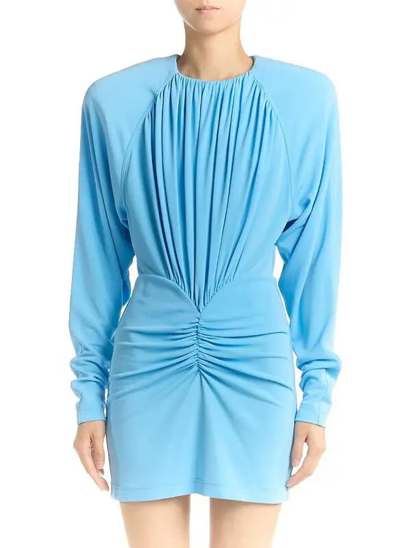 Stella McCartney Gathered Mini Dress - New Sky Blue