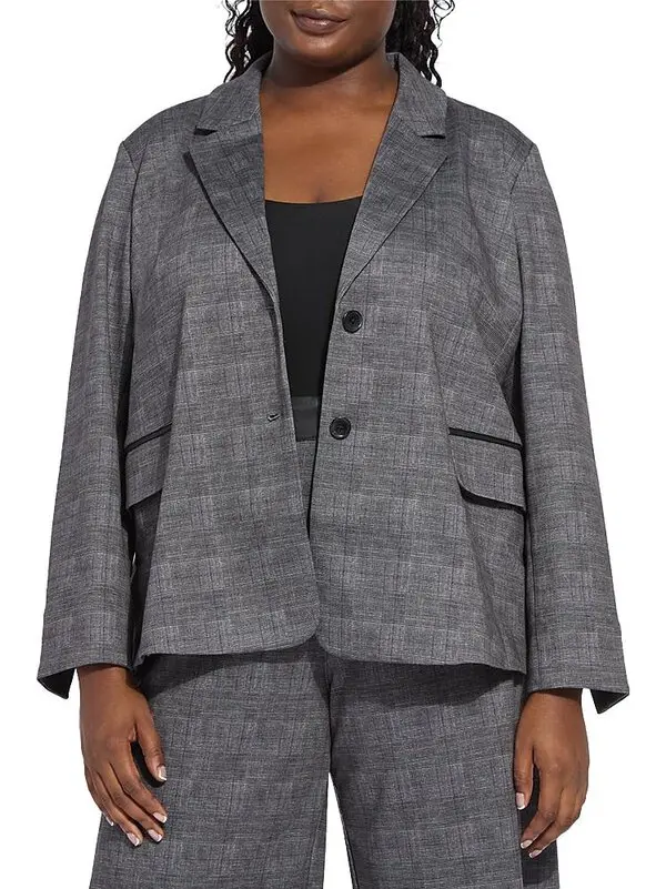 Lyssé Everest Ponte Blazer - Charcoal Glen Plaid