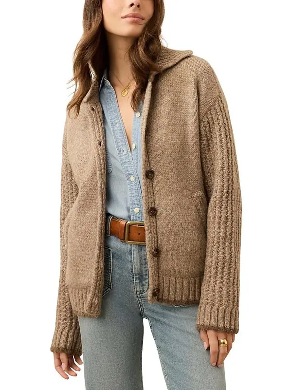 Faherty Brand Lost Trails Cardigan Sweater - Oatmeal