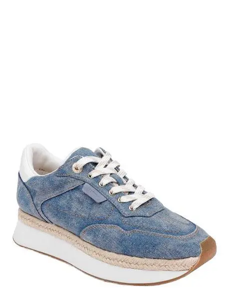 L'Agence Ivone Platform Sneaker - Light Denim