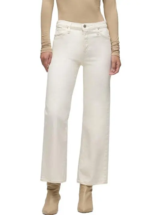 Hudson Jeans Rosie High-rise Wide Leg Ankle Jean - Ecru
