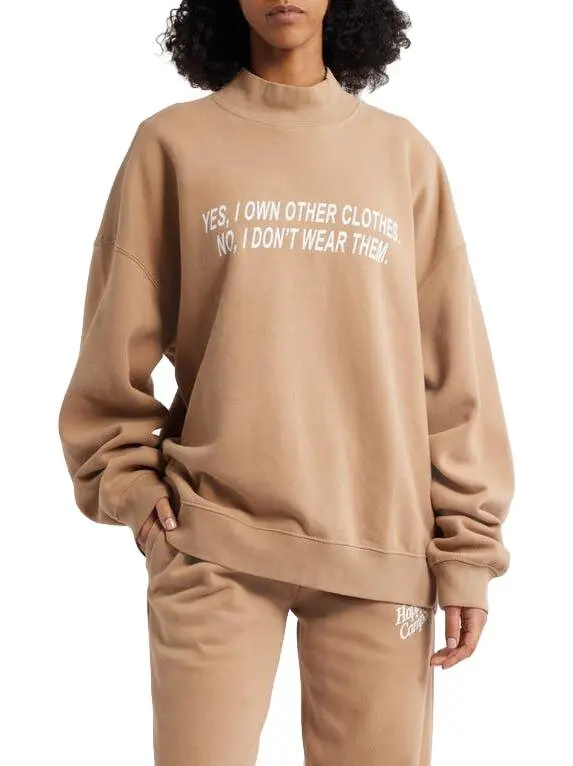 HAPPY CAMP3R Mock Neck Sweatshirt - Chai Latte