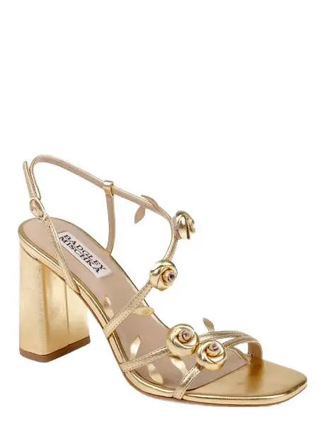 Badgley Mischka Orsola Block Heel Sandal - Gold Metallic