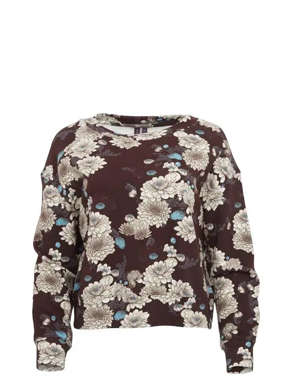 LORDS OF HARLECH Clara Oversized Brushed Knit Sweatshirt - Serious Floral Black