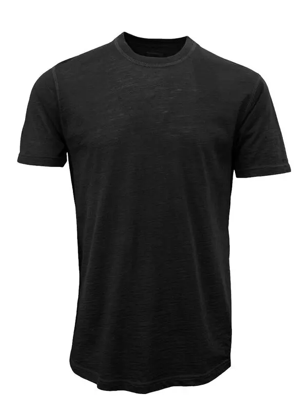 LORDS OF HARLECH Cassius Merino Wool Jersey Crew Neck T-shirt - Black