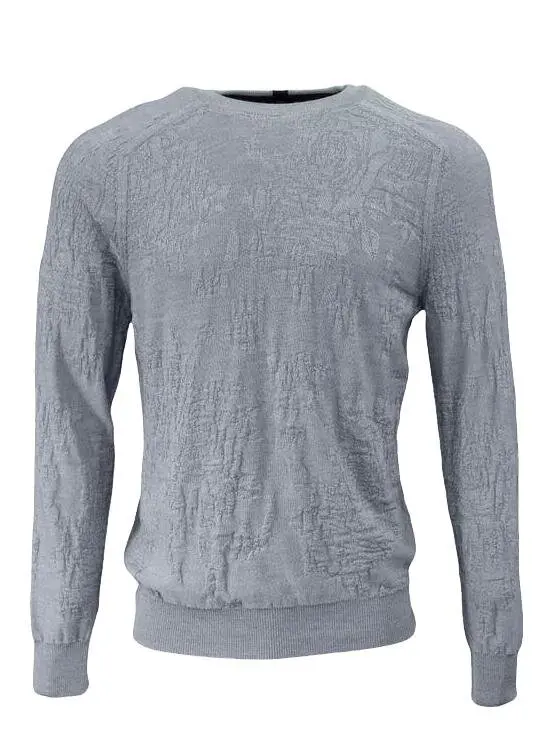LORDS OF HARLECH Cole Fully Fashioned Merino Wool Crewneck Sweater - Flannel