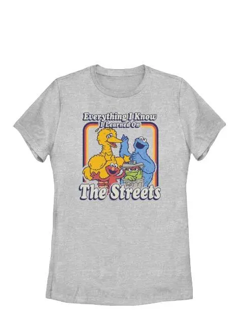 SESAME STREET® Everything I Know I Learned On The Streets Graphic T-shirt - Athletic Heather