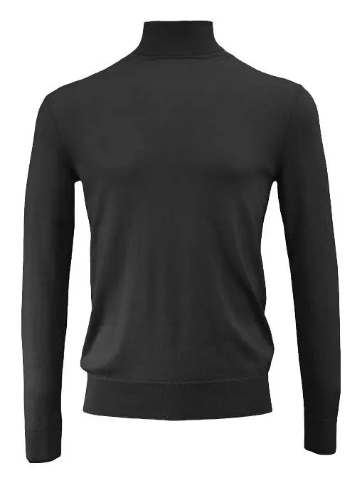 LORDS OF HARLECH Ronan Merino Wool Turtleneck Sweater - Black