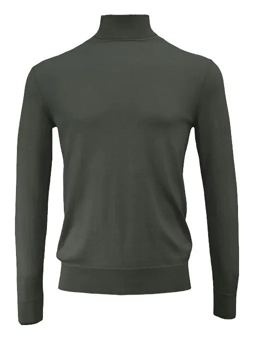 LORDS OF HARLECH Ronan Merino Wool Turtleneck Sweater - Sage