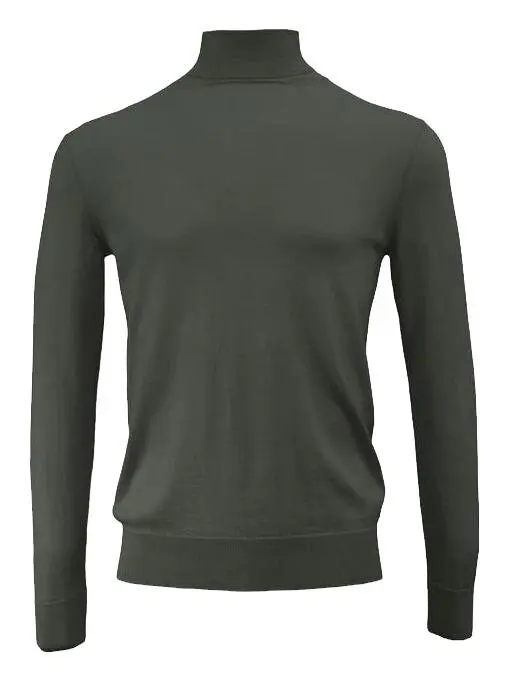 LORDS OF HARLECH Ronan Merino Wool Turtleneck Sweater - Sage